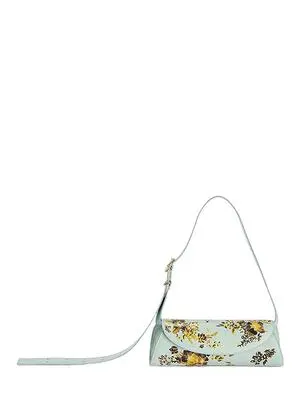 JIL SANDER Cannolo Small Floral Print Leather Shoulder Bag - Jade
