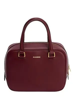 JIL SANDER Vision Small Leather Handbag - Cherry