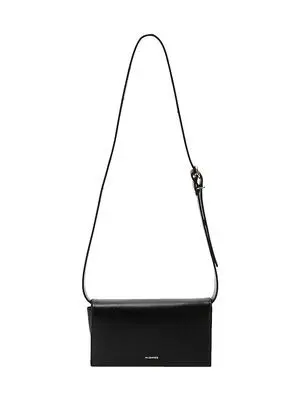 JIL SANDER All Day Small Leather Shoulder Bag - Black
