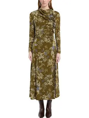 Marella Mlladorato Cowl Neck Dress - Kaki