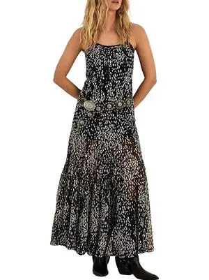 Nasty Gal Spot Godet Hem Strappy Maxi Dress - Black
