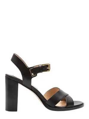 Ralph Lauren Round-toe High-heeled Sandals - Black