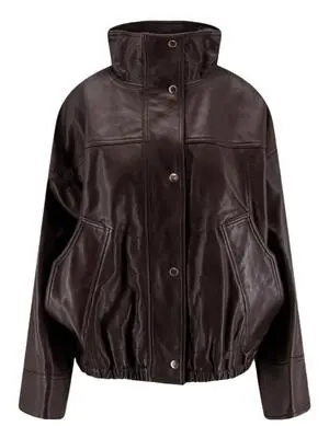RÓHE Long-sleeved Leather Jacket - Black