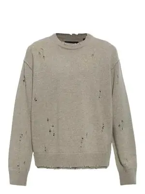 ALLSAINTS Distressed Crew Neck Sweater - Nude