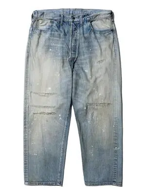 A.PRESSE No.37 Washed Wide Denim Pants - Bleached