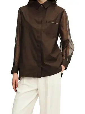 PANICALE Poplin Shirt - Ebony