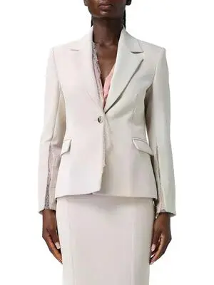 HANITA Lace-trim Single-breasted Blazer - Neutrals