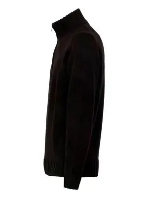 FILIPPO DE LAURENTIIS Half-zip Merino-wool Sweater - Brown