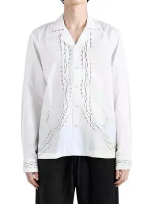 BODE Embroidered Long-sleeve Shirt White