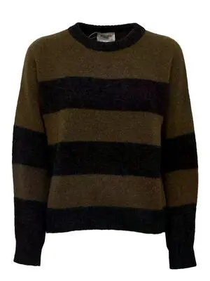 Max Mara Striped Wool-blend Sweater Brown