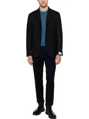 FILIPPO DE LAURENTIIS Crew-neck Ribbed-trim Sweater - Blue