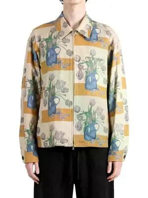 VOWELS Floral-print Striped Jacket - Neutrals