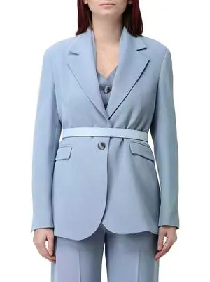 HANITA Belted Chain-detail Jacket - Blue