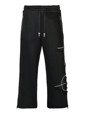THUG CLUB New Rock Cotton Track Pants - Black