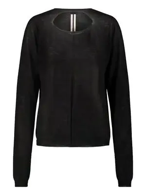 Rick Owens Cut-out Fine-knit Sweater - Black