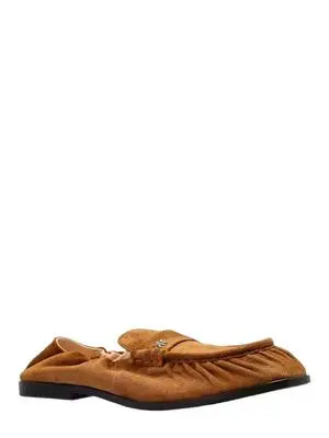 Kenzo Citygram Ruched Leather Loafers - Brown