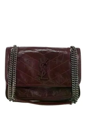Saint Laurent 2010s Baby Niki Logo-plaque Shoulder Bag Red