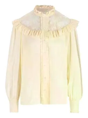 CHLOÉ Ruffled Lace-panel Shirt