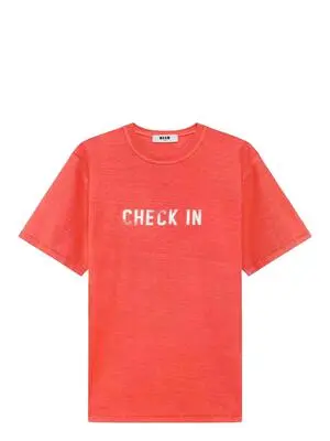 MSGM Slogan-print T-shirt - Red