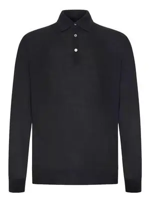 Zegna Trofeo Long-sleeve Polo Shirt - Black