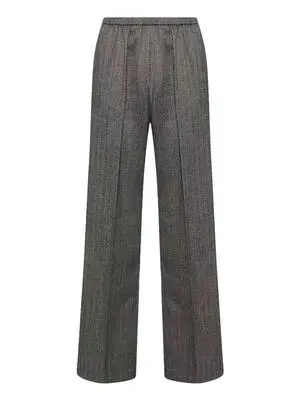FORTE_FORTE Herringbone-pattern Trousers - Grey