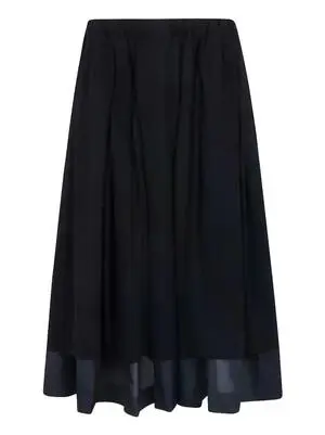 Comme Des Garçons Pleated Layered Midi Skirt - Black