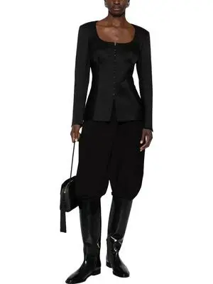 RÓHE Corset-style Hook-and-eye Jacket - Black