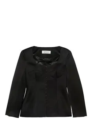 RÓHE Corset-style Hook-and-eye Jacket - Black