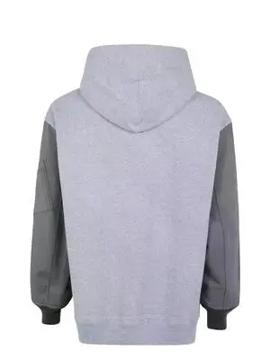 Comme Des Garçons Panelled Zip-pocket Hoodie - Grey