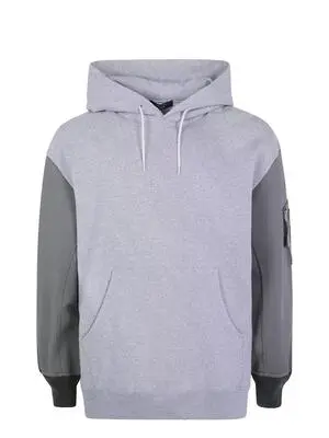 Comme Des Garçons Panelled Zip-pocket Hoodie - Grey