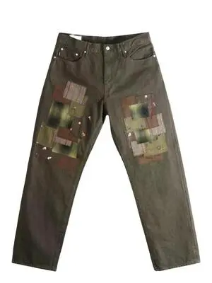 VOWELS Patchwork Embroidered Jeans - Brown