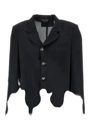 Comme Des Garçons Sheer-panelled Button-up Jacket - Black