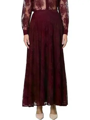 HANITA Floral-lace Flared Maxi Skirt