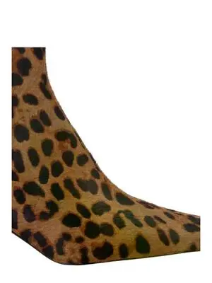 STAUD Leopard-print Calf-hair Ankle Boots