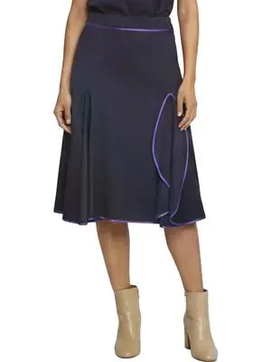 LOUIS VUITTON Contrasting-trim Flared Midi Skirt