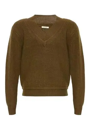 ENTIRE STUDIOS V-neck Elbow-patch Sweater - Brown