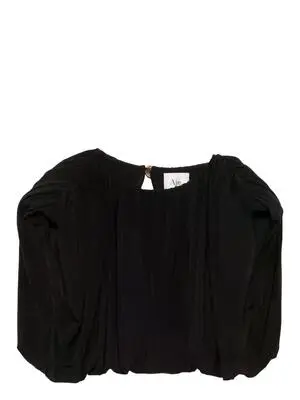 Aje Lunaria Padded-shoulder Gathered Top - Black