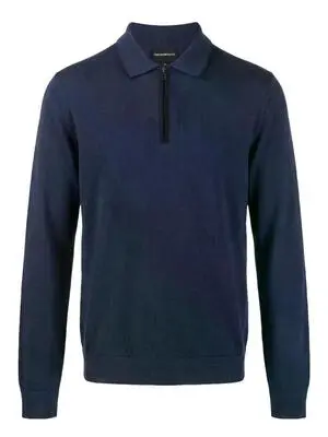 Emporio Armani Half-zip Polo Shirt - Blue