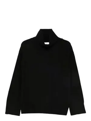 Soft Goat Ribbed-knit Roll-neck Sweater - Black