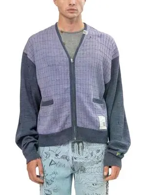Mihara Yasuhiro Distressed Knit Cardigan - Blue