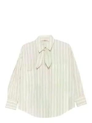 SESSUN Cecily Striped Pussy-bow Shirt - Neutrals