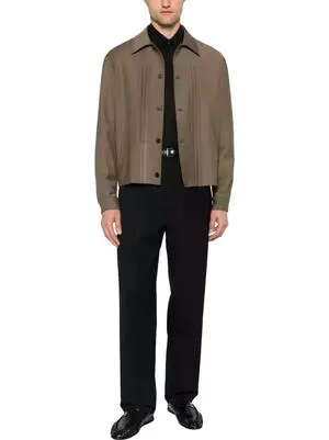 LOW BRAND Zeta Pleated Straight-leg Trousers - Black