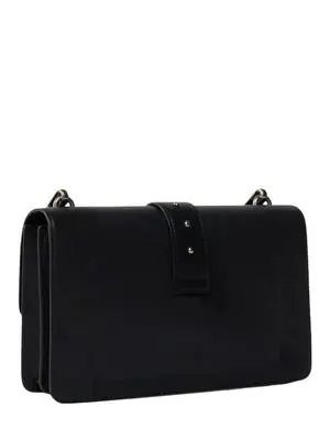 Pinko Medium Love Bag One Leather Handbag With New Buckle - Black