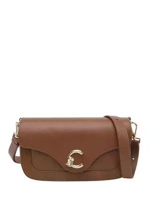 COCCINELLE Medium C-me Logo-plaque Pebbled-leather Shoulder Bag