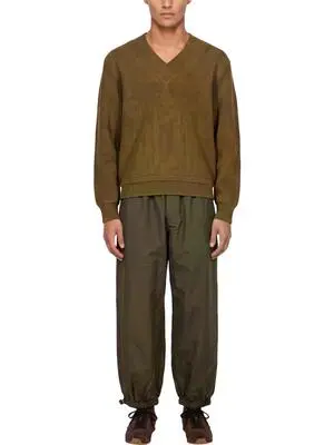 ENTIRE STUDIOS Elbow-patch V-neck Sweater - Brown