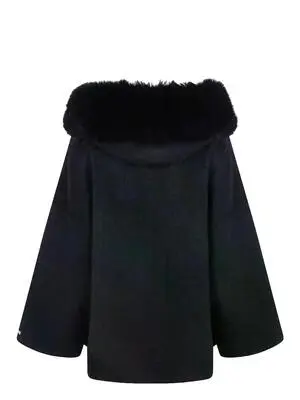 GIOVANNI PARIS Sela Faux-fur Trim Coat - Black