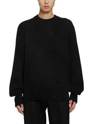 SALON C. LUNDMAN Chunky-knit Crew-neck Sweater - Black