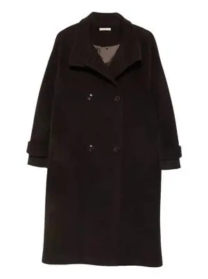 SESSUN Bleeckett Double-breasted High-neck Coat - Brown