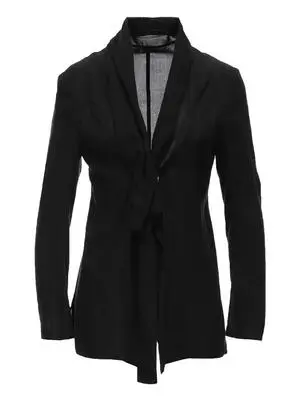 Yohji Yamamoto Tie-neck Long-sleeves Blouse - Black