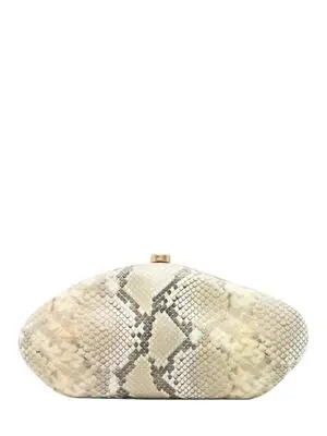 Cult Gaia The Caldera Snake-effect Clutch Bag - Neutrals